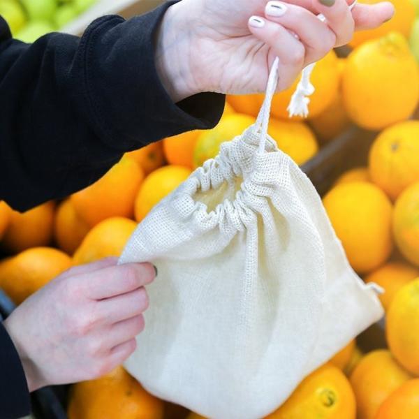 Quality Durable Custom Logo Printed Gift Canvas Cotton Double String Handbag Dust for sale