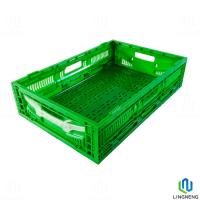 Quality 27L Lightweight Folding Crate Box Vegetable Fruit Turnover Mesh Crate With for sale
