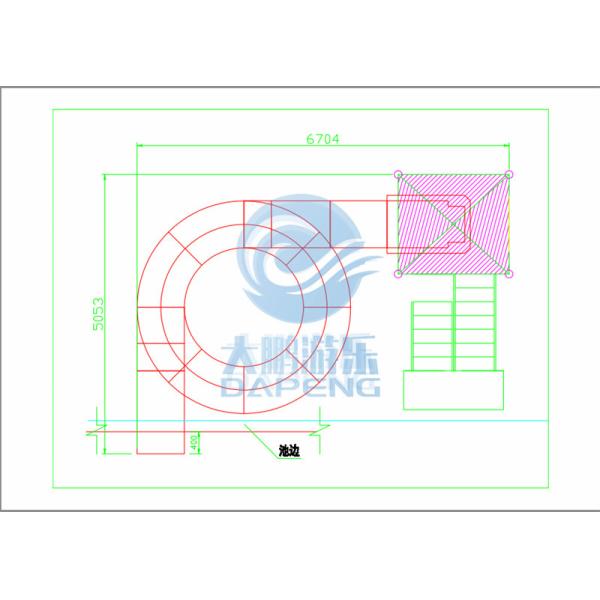 Quality Yellow Open Spiral Swimming Pool Slide 2.2m High Fiberglass Customized for sale