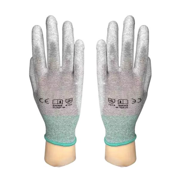 Quality Dust Free PU Coated ESD Palm Fit Anti Static Gloves for sale
