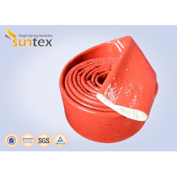 Quality Fire Retardant Silicone Coated Fiberglass Sleeving 100% E - Glass Yarn for sale