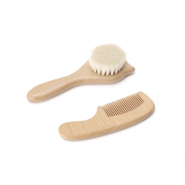Quality Baby Hair Brush Goat Wood Toddler Bath Brush And Comb Kit for sale