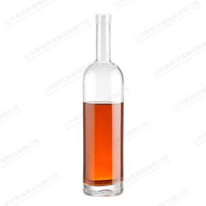 Quality Glass Collar Brandy Alcoholic Beverage Whiskey Bottle with Acceptable Customer's for sale