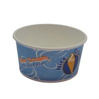Quality Disposable Custom Paper Ice Cream Cups 8 Oz Aqueous Barrier Coated for sale