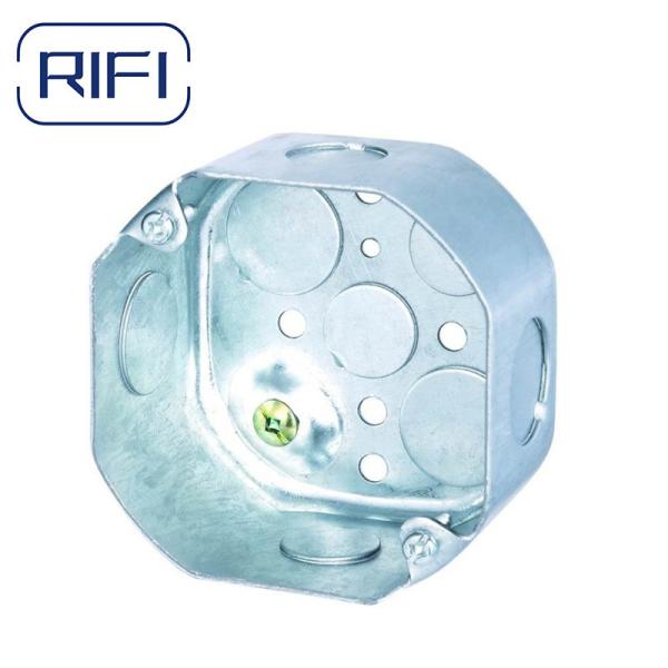 Quality Galvanized Metal Box Octagonal Conduit Box Cover Blank Cover with Knockouts for sale