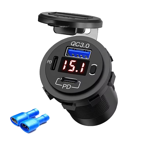 Quality Popular 12V 24V Dual USB Car Charger Water Resistant Universal Car Charger for sale