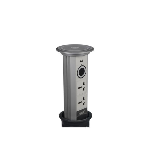 Quality Retractable Kitchen Pop Up Sockets , Silver Kitchen Pop Up Tower Socket for sale