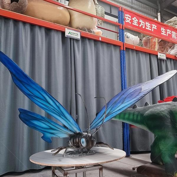 Quality Simulation Animated Butterfly Animatronic Insect Red Color for sale