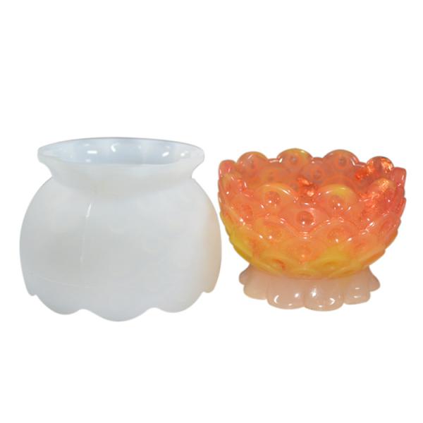 Quality Sustainable Resin Epoxy Silicone Molds Diy Handmade Lotus Shape Bowl for sale