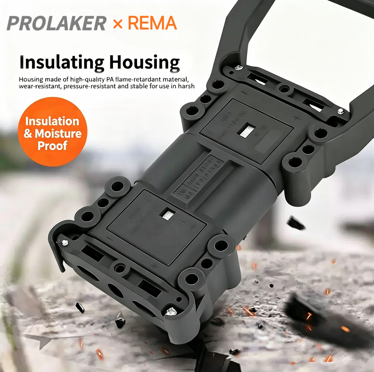 Quality REMA80 80A Male Female Forklift Battery Connector, Anti-Acid Flame-Retardant, for sale