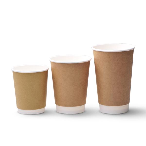 Quality 10oz 12oz PE Coated Double Wall Paper Cup Disposable Coffee Cups With Lids for sale