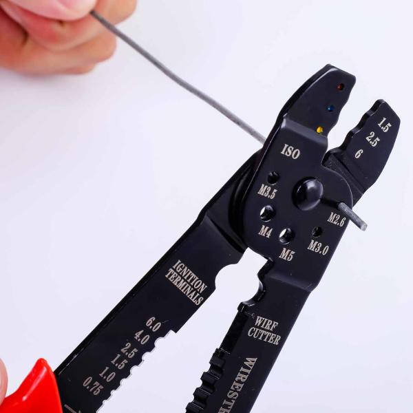 Quality 65Mn HRC52 Stranded Cable Wire Stripping Plier Cutter Crimper 215mm for sale