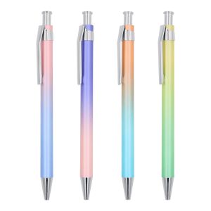 Quality Aluminum Metal Gradient Color Ballpoint Pen 1.0mm Press Type Gift Ball Pen for sale