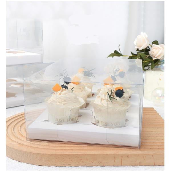 Quality 12 Holes Transparent Cupcake Box Kraft Paper Cake Box/Container for Regular for sale
