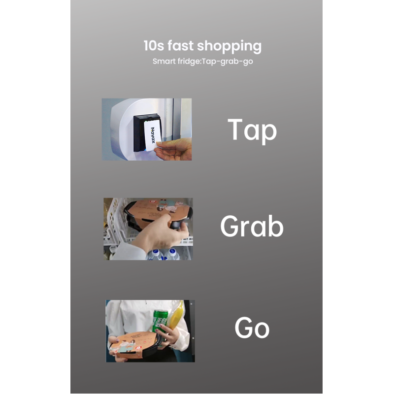 Smart Fridge Ice Cream Vending Machine -18℃ Freezer With Touch Screen Card Reader fast shopping experience