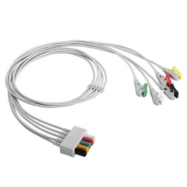 Quality Mindray Datascope ECG Leadwires 0012-00-1514-03 5 Lead Grabber Clip ECG Lead for sale