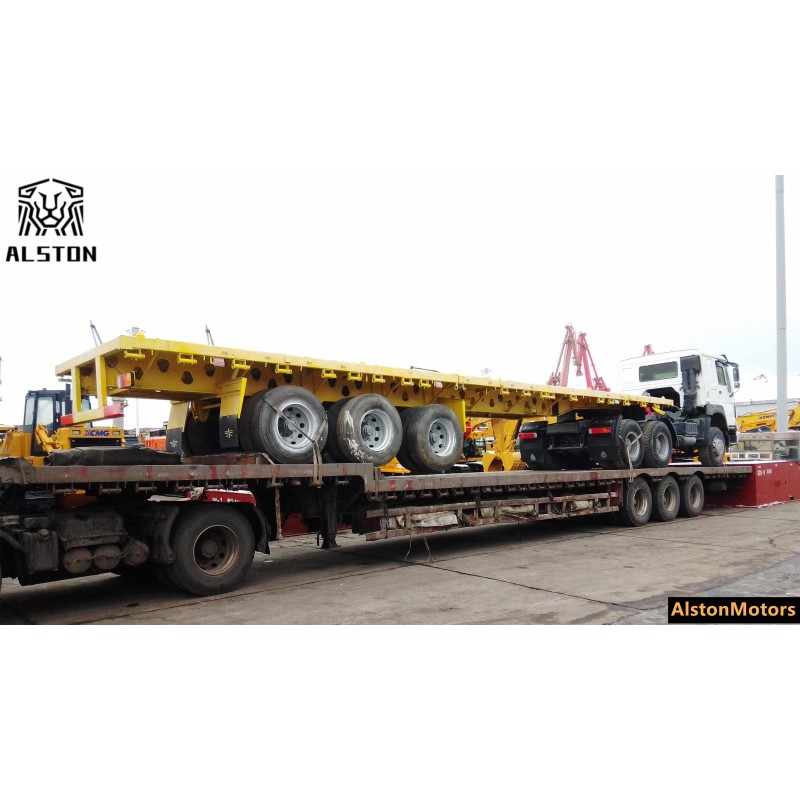 Flatbed Semi Trailer Delivered to Port for Bulk Vessel Shipping