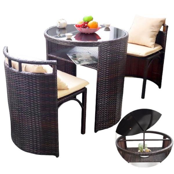 Quality Patio Rattan Dining Table Set  Luxury Garden Restaurant Chair Furniture for sale