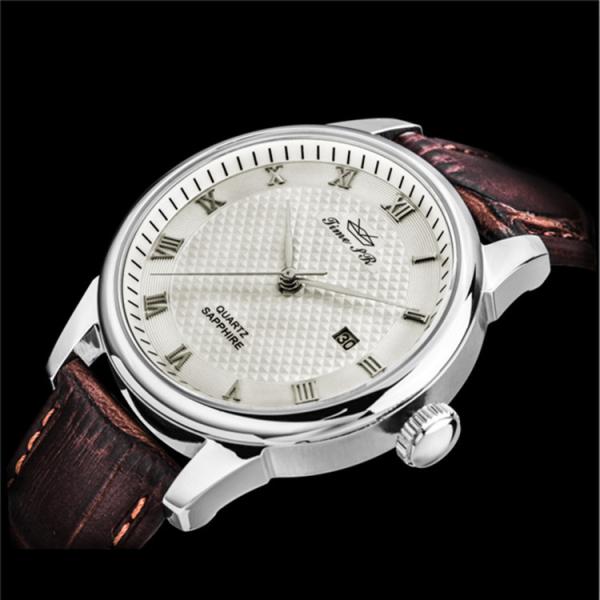 Quality OEM 3ATM Miyota 2115 Quartz Wrist Watch With Leather Strap for sale