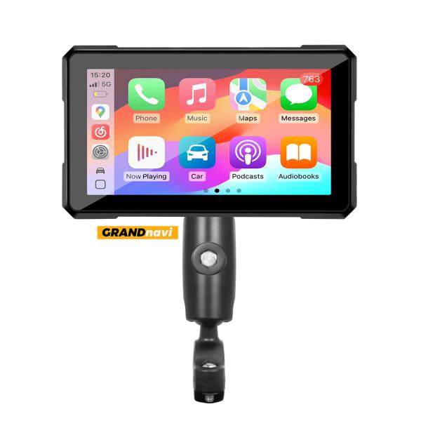 Quality GRANDnavi 5 Inch Multimedia Motorcycle Carplay Fast Released IPS Screen Waterproof IP67 Dual BT GPS WIFI 1080P Camera Multilanguage for sale