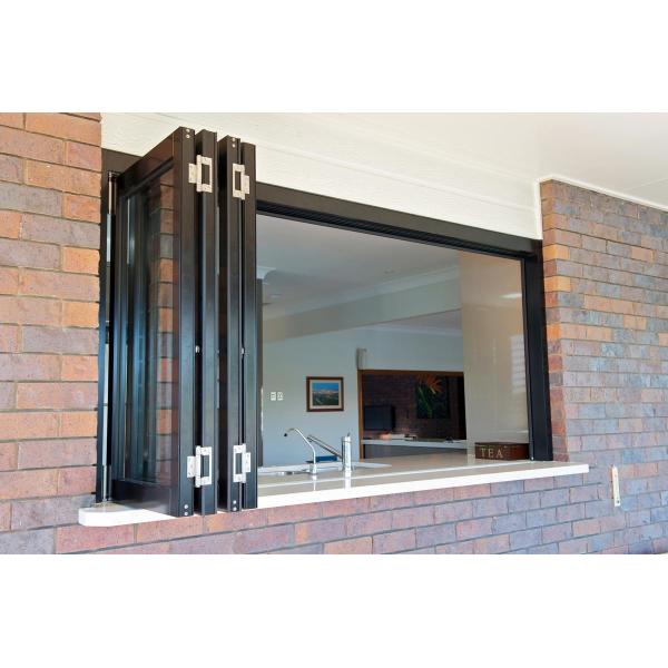 Quality Double Glazed Aluminum Bifold Windows Customized Width High Security for sale