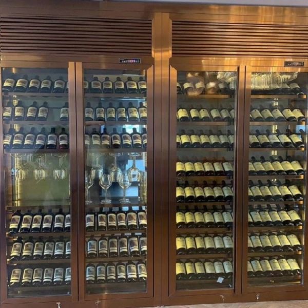 Quality Bar Counter LED Metal Wine Cabinet For Restaurant And Cellar Storage for sale