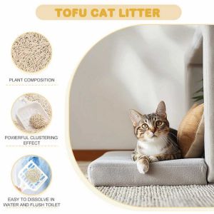 Quality Pure Plant Based Tofu Cat Litter Fast Clumping Water Soluble for sale