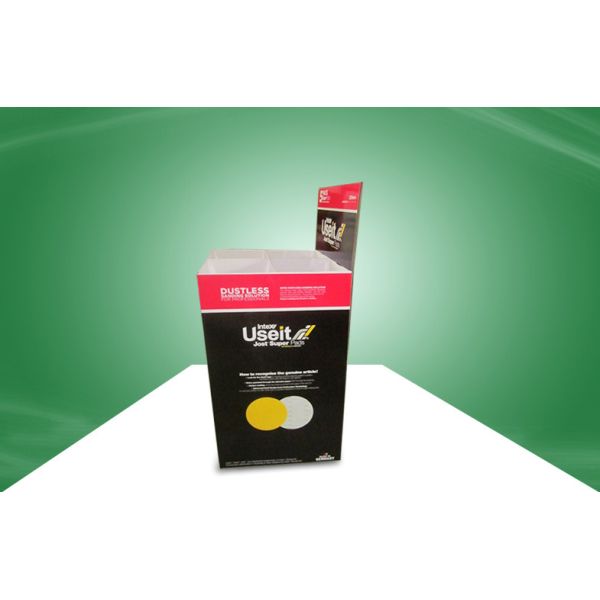 Quality Black Recyclable Cardboard Dump Bins Glossy / Matt PP Lamination For Retail Store for sale