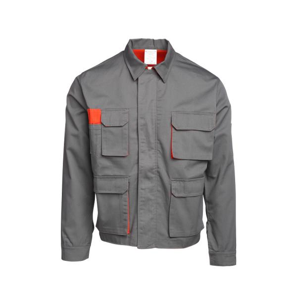 Quality 230 GSM Multi Pockets Twill 2/1 Lapel Top Grey Work Uniform Labour Suit for sale