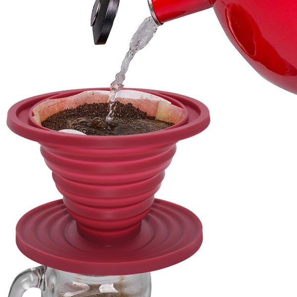Quality Eco-Friendly Fold Reusable Pour Over Dripper Silicone Folding Coffee Filter for sale
