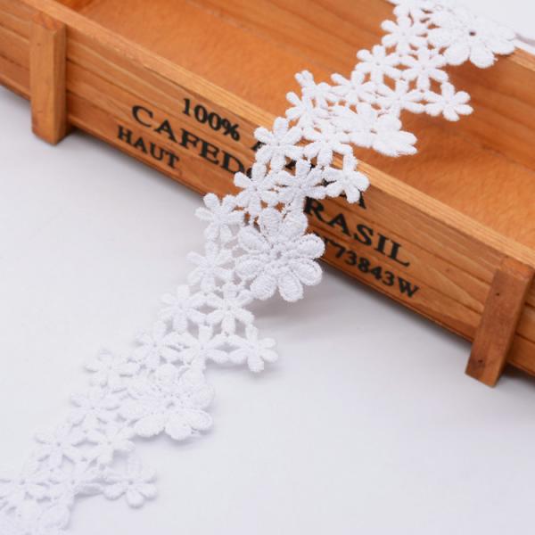 Quality KJ20064 Daisy Chain 4.5cm Embroidery Lace Trim for sale