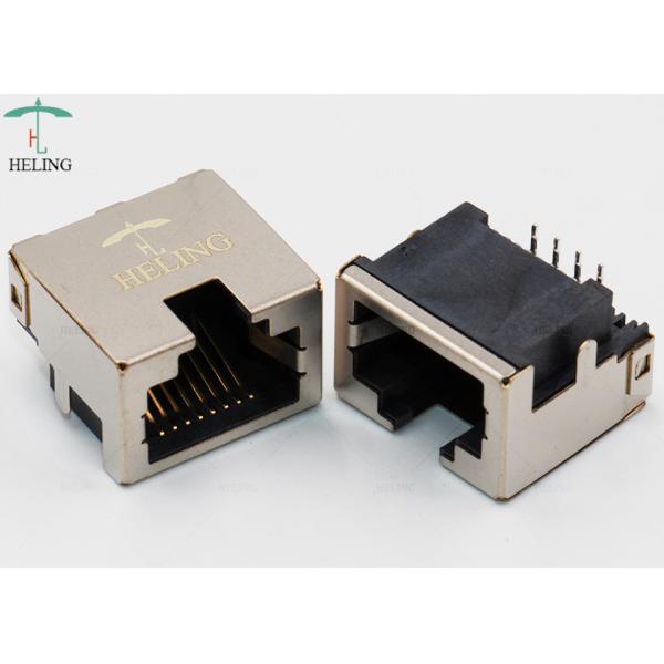 Quality Female Low Profile RJ45 Connector R / A Offset / Overhangs PCB Thru - Hole for sale