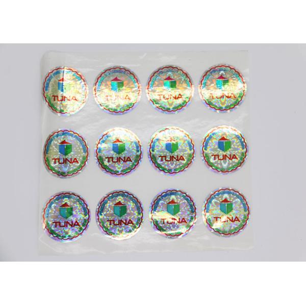 Quality Shining Tuna Food Laser Label Sticker , Die Cut Shape Self Adhesive Laser Labels for sale