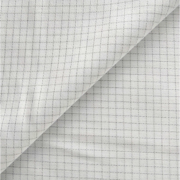 Quality White Cotton Polyester Carbon 4mm Grid Anti Static Tessuto Panno for sale