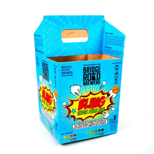 Quality Portable Corrugated Paper Packaging 6 Bottle Beer Box With Custom Printing And for sale