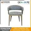 Quality Customized Grey Fabric Armchair Upholstery Dining Chairs Solid Wood For for sale