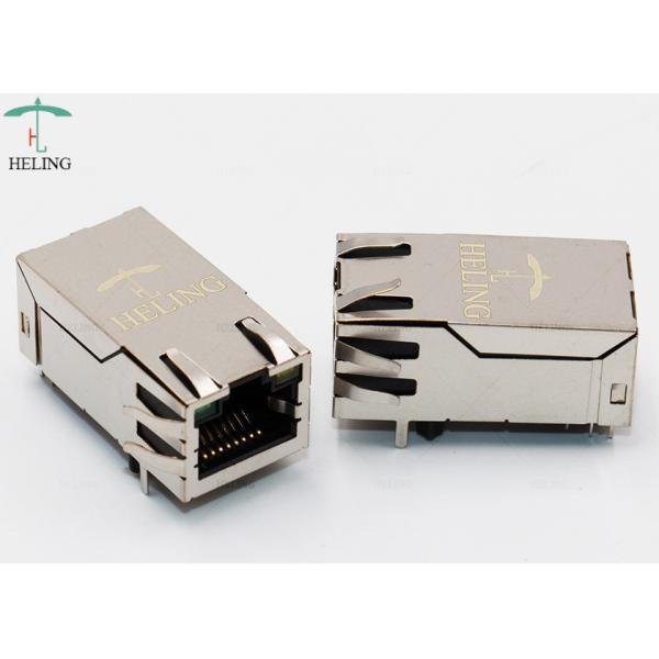 Quality Built - In LED Integrated Magnetics RJ45 2.5 G / 5 G Base - T PCB Jack Connector for sale