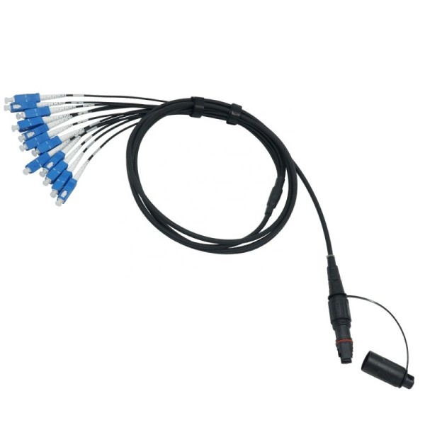 Quality TPU Jacket MPO To SC UPC 12 Core SM Breakout Cable for sale
