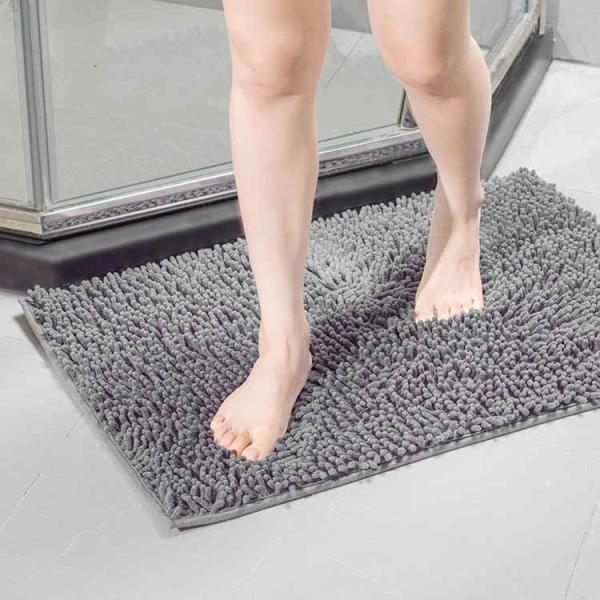 Quality Non Slip Washable Chenille Bath Mat Rectangular Shape for sale