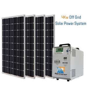 Quality AC 4000W Household Solar Power System With Crystalline Panel for sale
