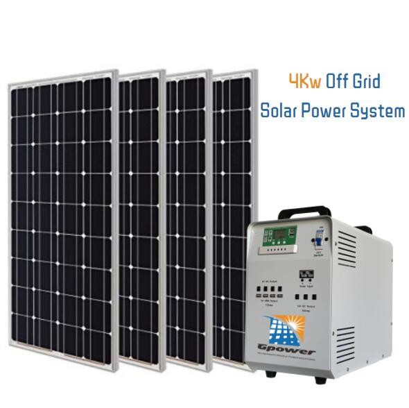Quality AC 4000W Household Solar Power System With Crystalline Panel for sale