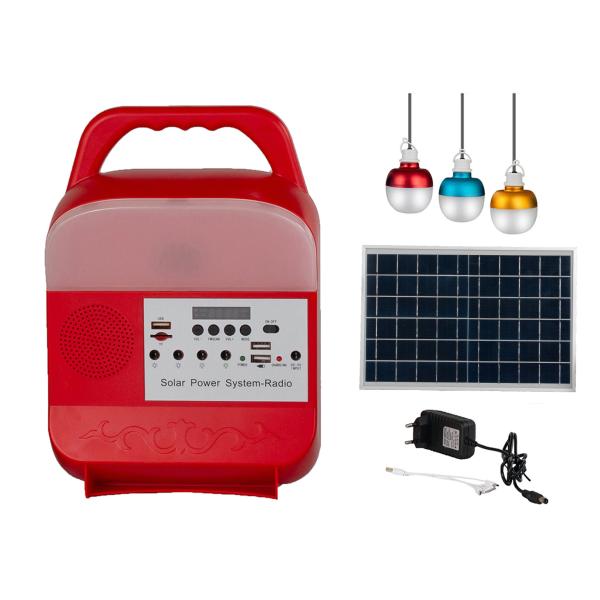 Quality Rechargeable Battery 9W LED 3 Bulb Solar System IP65 Solar Panel Light For Home for sale