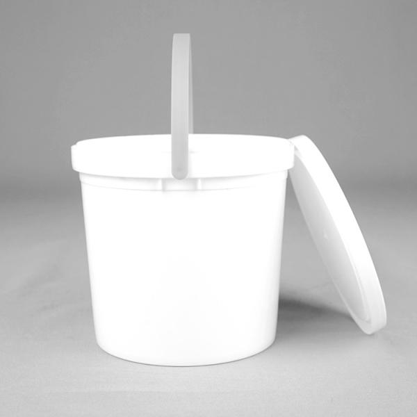 Quality 1L White PP Plastic Paint Pail with Custom Printing for sale