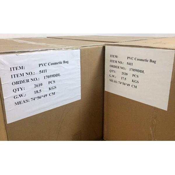 Quality ISO14001 Small Clear Makeup Pouch , 0.25mm 7P Clear Button Bag PVC for sale