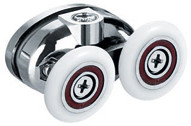 Quality Polished Plastic Butterfly Shower Door Rollers 25mm Sliding Door Ball Bearing Roller for sale