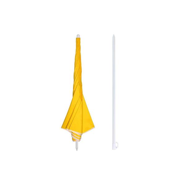 Quality Yellow Steel Windproof Beach Umbrella Double Needle Process With Flap for sale