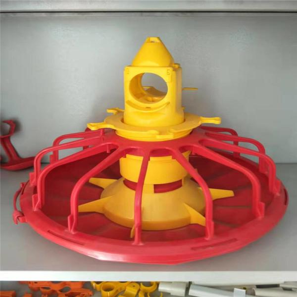 Quality Yellow Red Broiler Feed Pan Poultry Farming Equipment Custom for sale