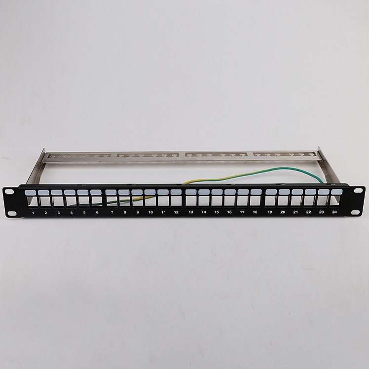 Quality 1U 24 Port STP Patch Panel RJ45 Rack Mount Cat6 Patch Panel Blank for sale