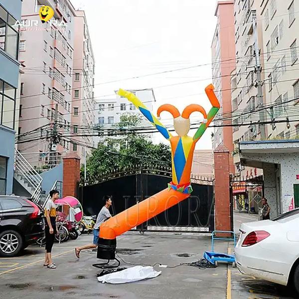 Quality Aurora Inflatable Advertising Signs Dummy Air Puppet Clown Sky Dancer Person for sale