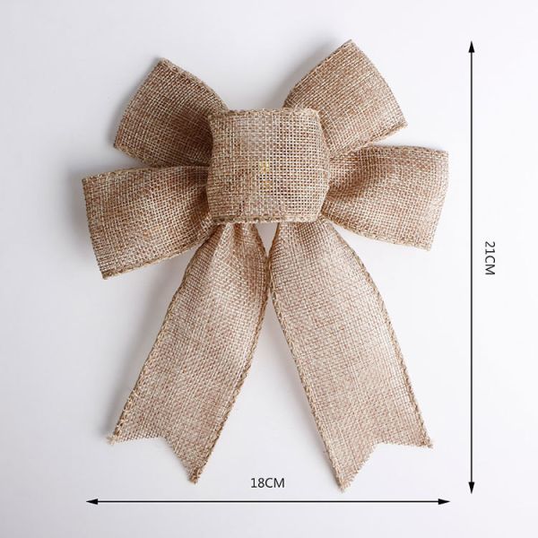 Quality Customized MSD Wired Jute Burlap Ribbon Bow Holiday Bow Christmas Bow for Decoration for sale